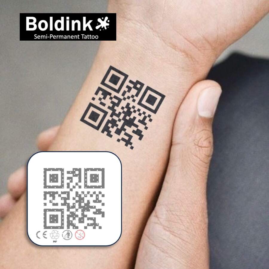 1 Kit "I Love You" QR Code Revolutionary Technology Tattoos, Semi-Permanent Tattoos, Angel, Bold ...