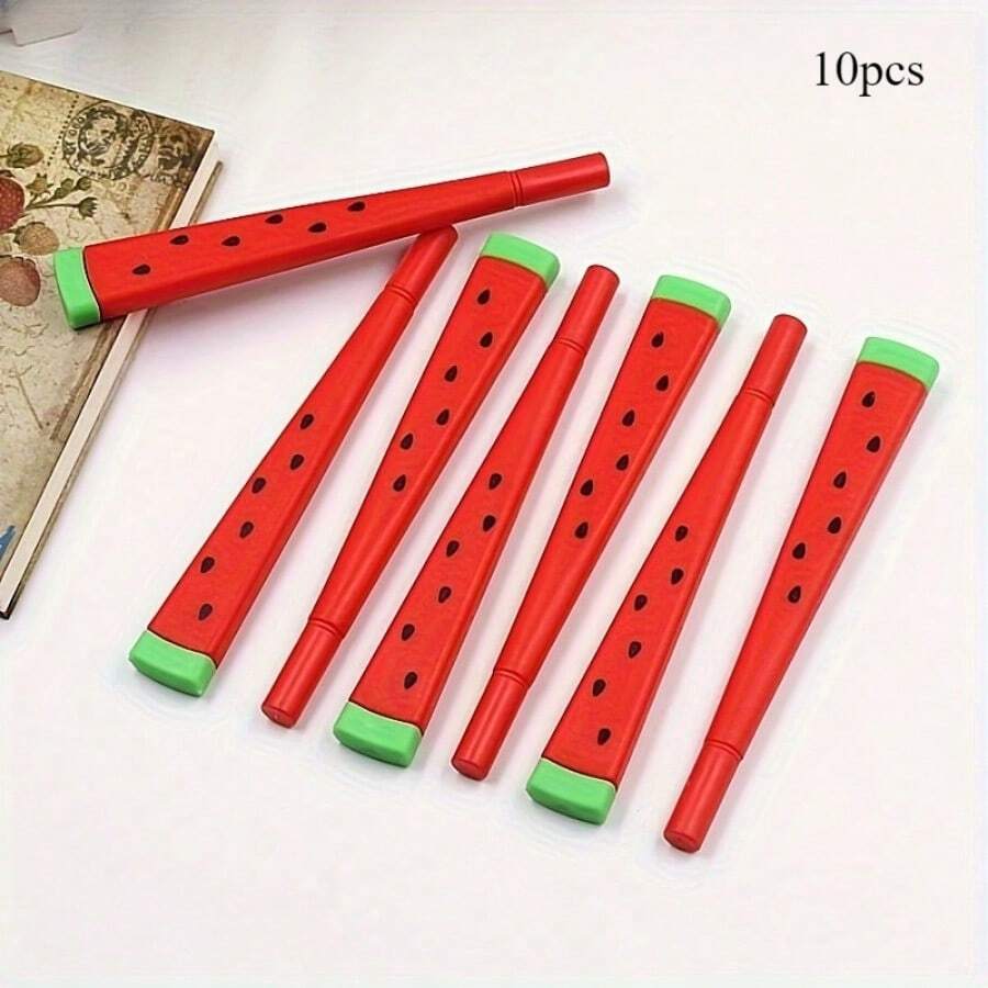 10pcs Adorable Watermelon-Shaped Gel Pens - Smooth Writing, Vibrant Ink ...