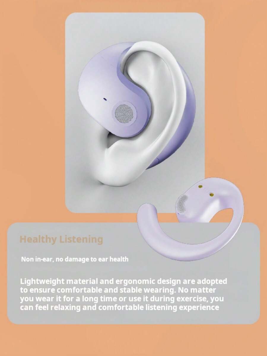 Spherical Design Clip-On Earbuds, Bluetooth Headphones With Long ...