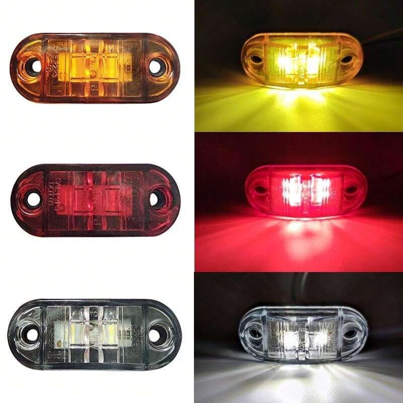 10 piezas 4 LED 12V-24V Luces de marcador lateral ovaladas Indicador de ...