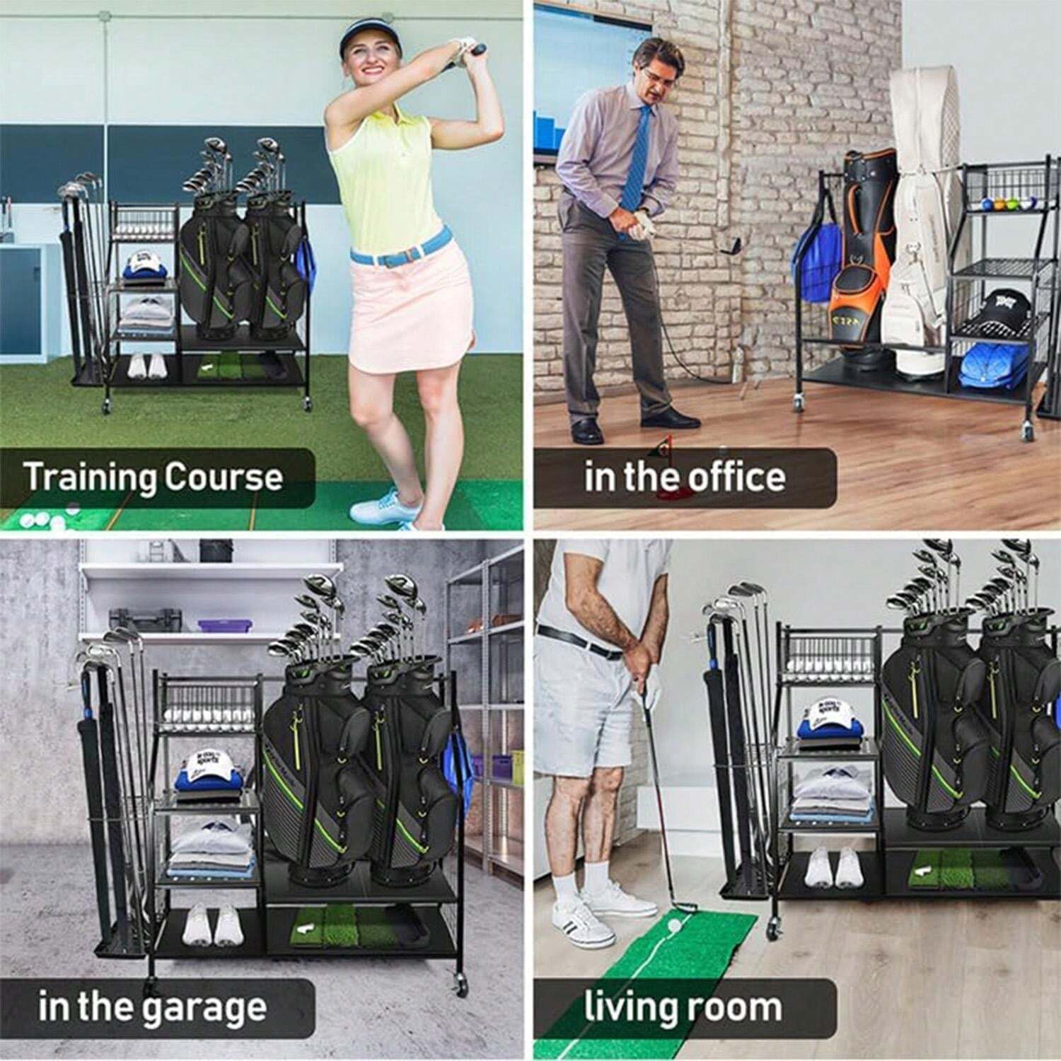 1Pc Golf Bag Display Rack That Can Accommodate Two Golf Bags And Golf ...