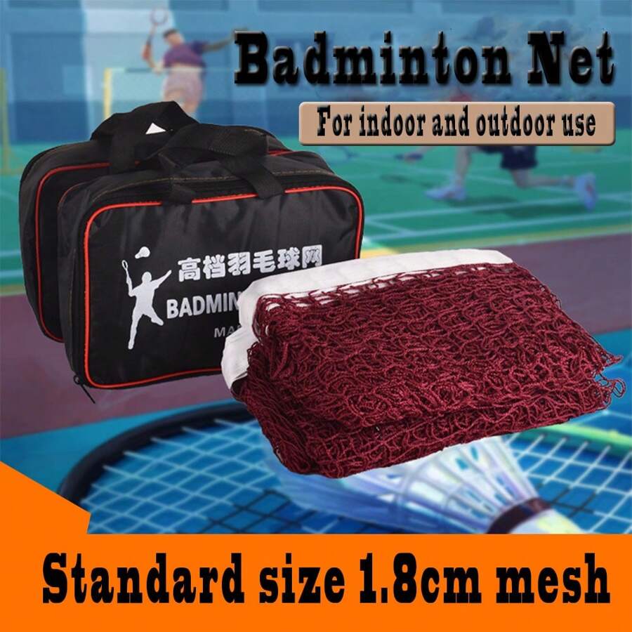 Red de bádminton de malla roja estándar, red de bádminton de ...