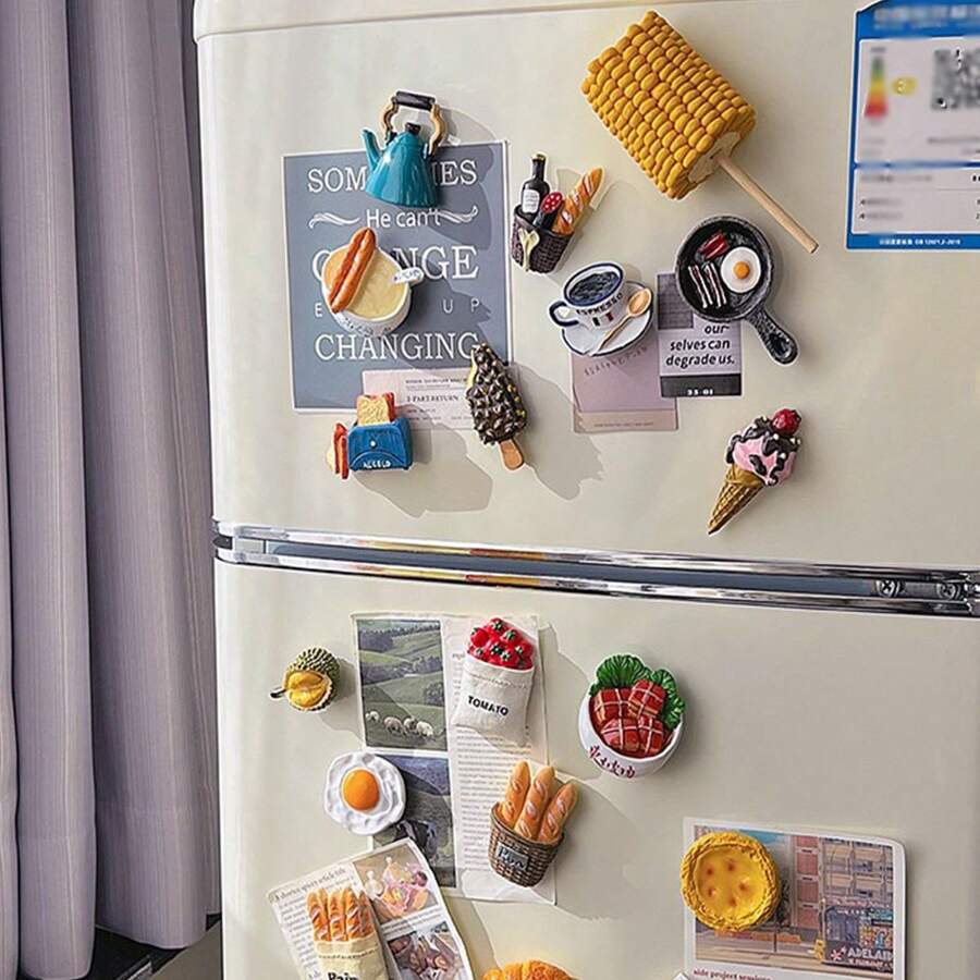 3pcs Ceramic Refrigerator Magnets 3D Stereoscopic Magnets Simulation ...