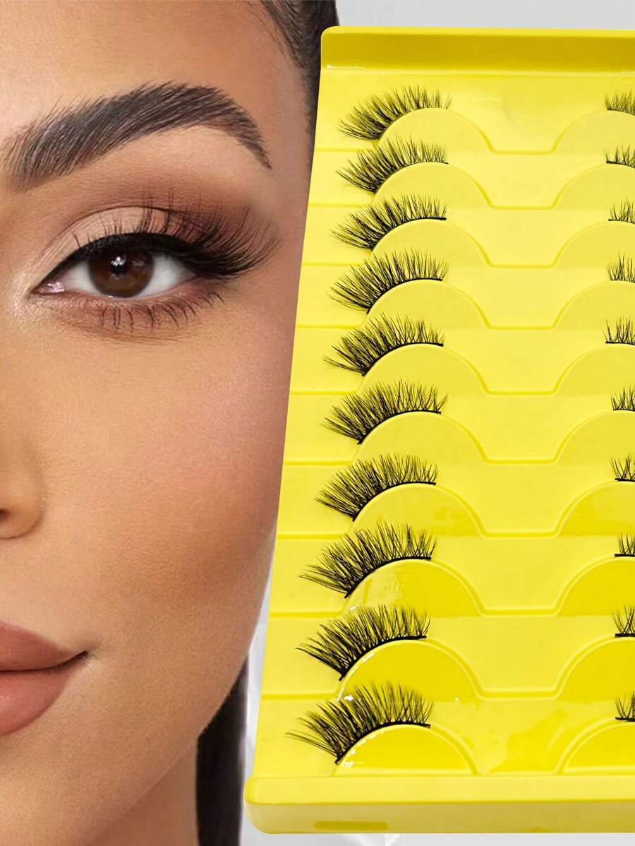 10 Pairs Of Half-Eye Foxy False Eyelashes, Lengthening Eye Tail With ...
