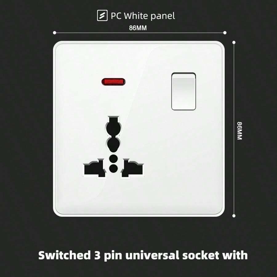 86 Global Universal 13A Wall Outlet, Panel Living Room Switch Socket ...
