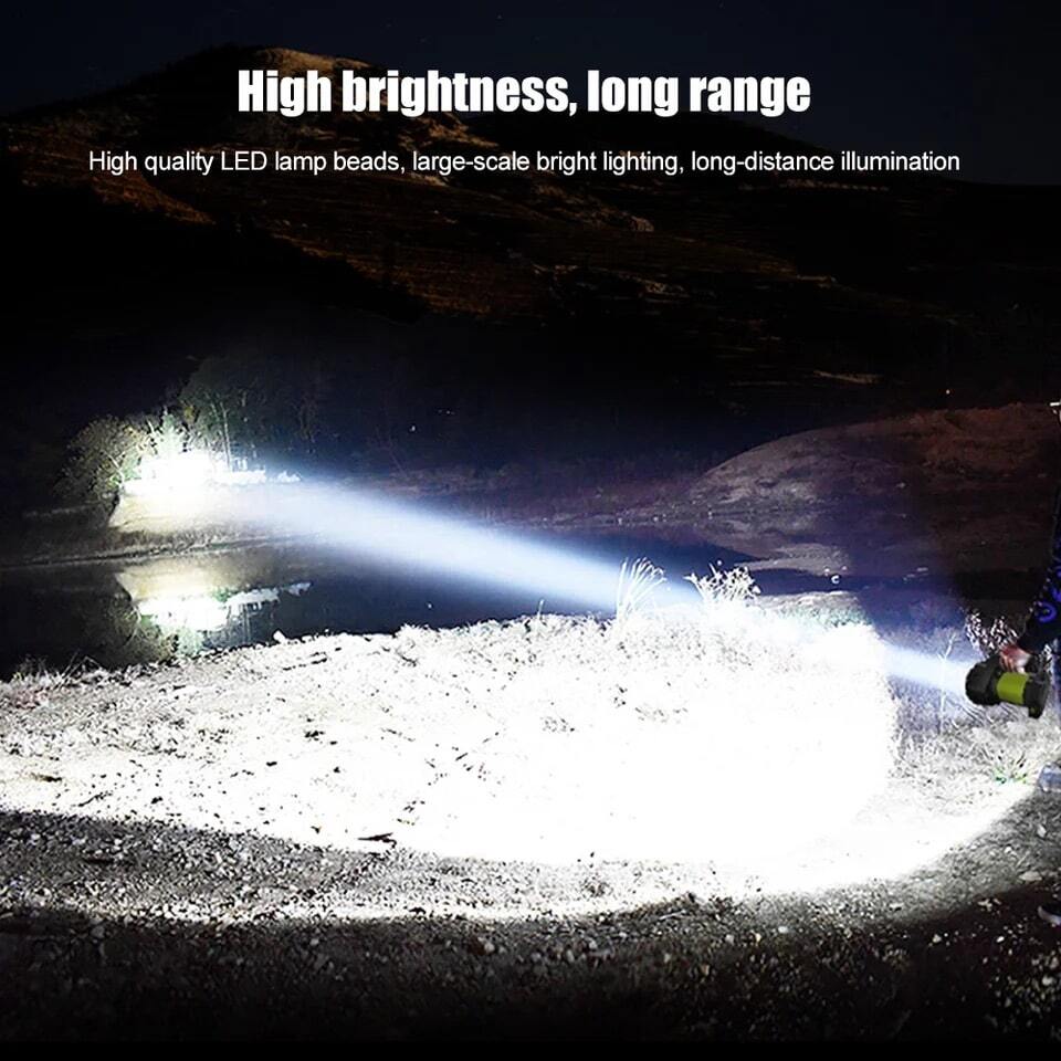 Powerful 500M Portable Camping Light Rechargeable LED Flashlight ...