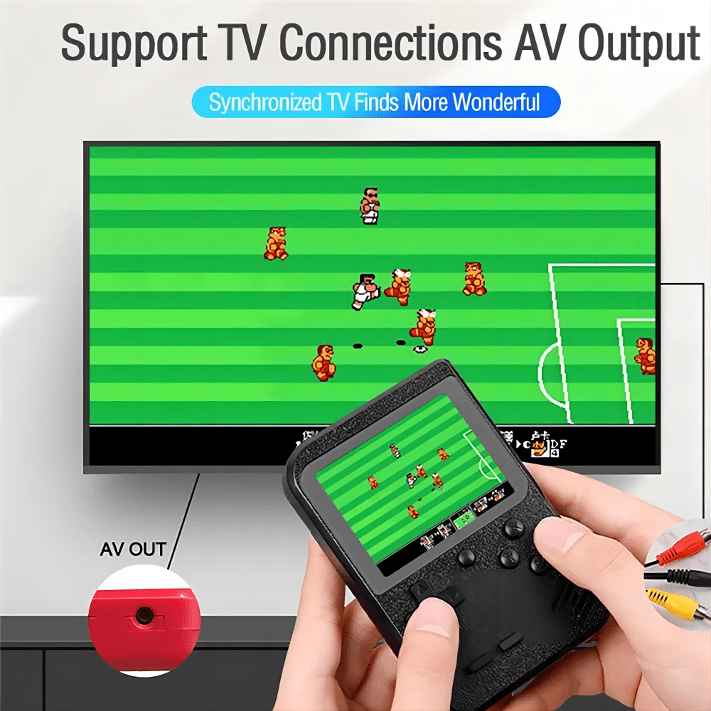 GC26 8-Bit Handheld Game Console With 400 Classic Games, Mini Portable Retro Gaming System, AV ...