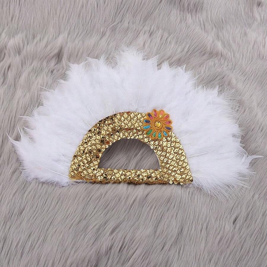 Feather Fan Peacock Mix Round Shaped African Hand Fan Feather ...