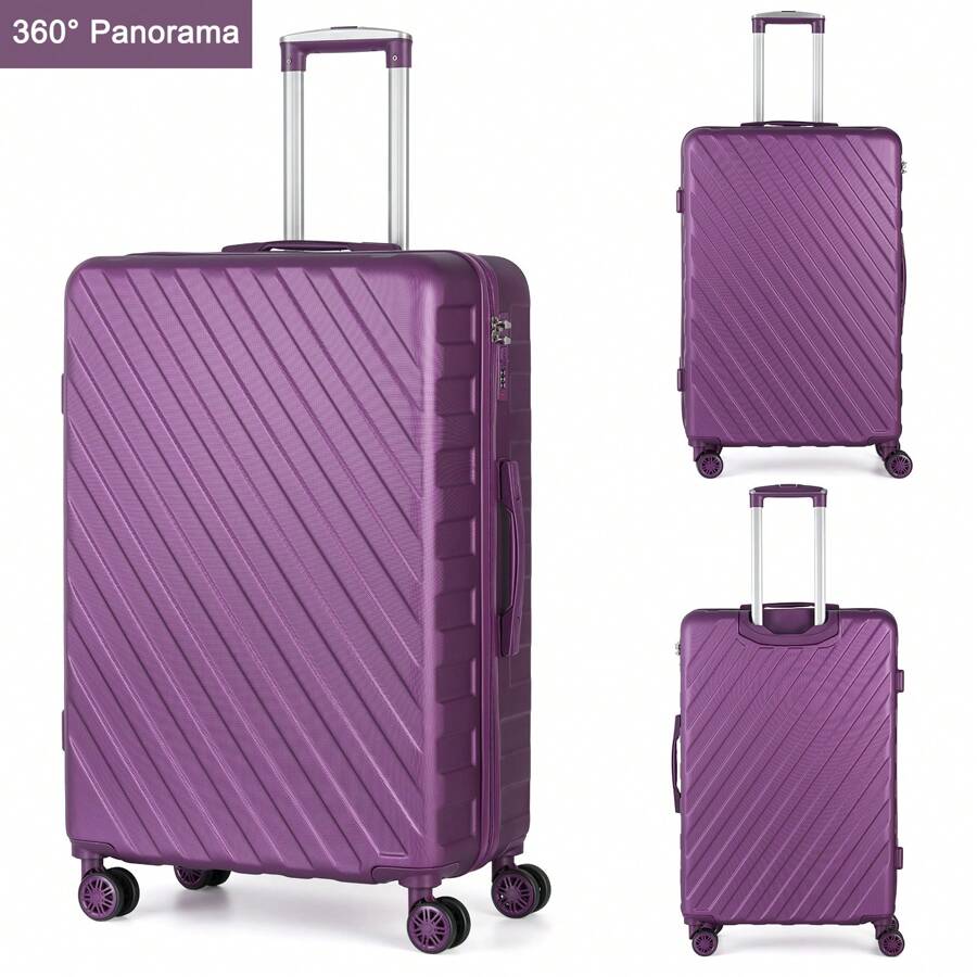 Luggage 5 Piece Set ABS Carry On Hardside Suitcase Travel Bag TSA ...