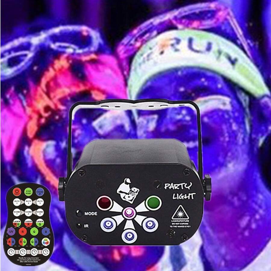 Lumière de scène de fête, lumière stroboscopique DJ, lumière disco à LED contrôlée par la voix ...