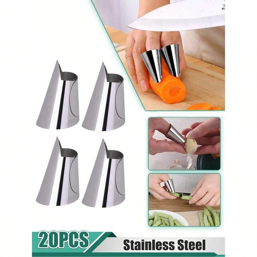 20PCS Stainless Steel Fruit Peel Finger Protector Kitchen Pick ...