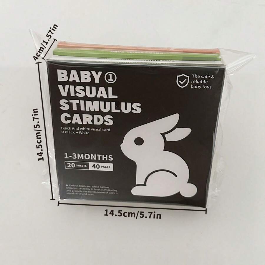 1 Box Of 20 Black And White Cards With 40 Different Patterns, Black And ...