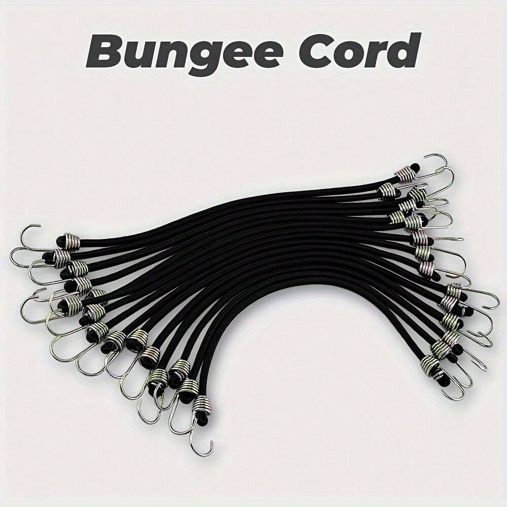 20pcs 10-Inch Heavy-Duty Mini Bungee Cords - Stretchy Fabric Cords With ...