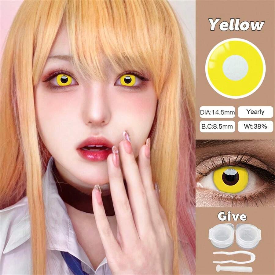 Cosplay Color Contact Lenses Black White Blue Red Eye Contact Lenses ...