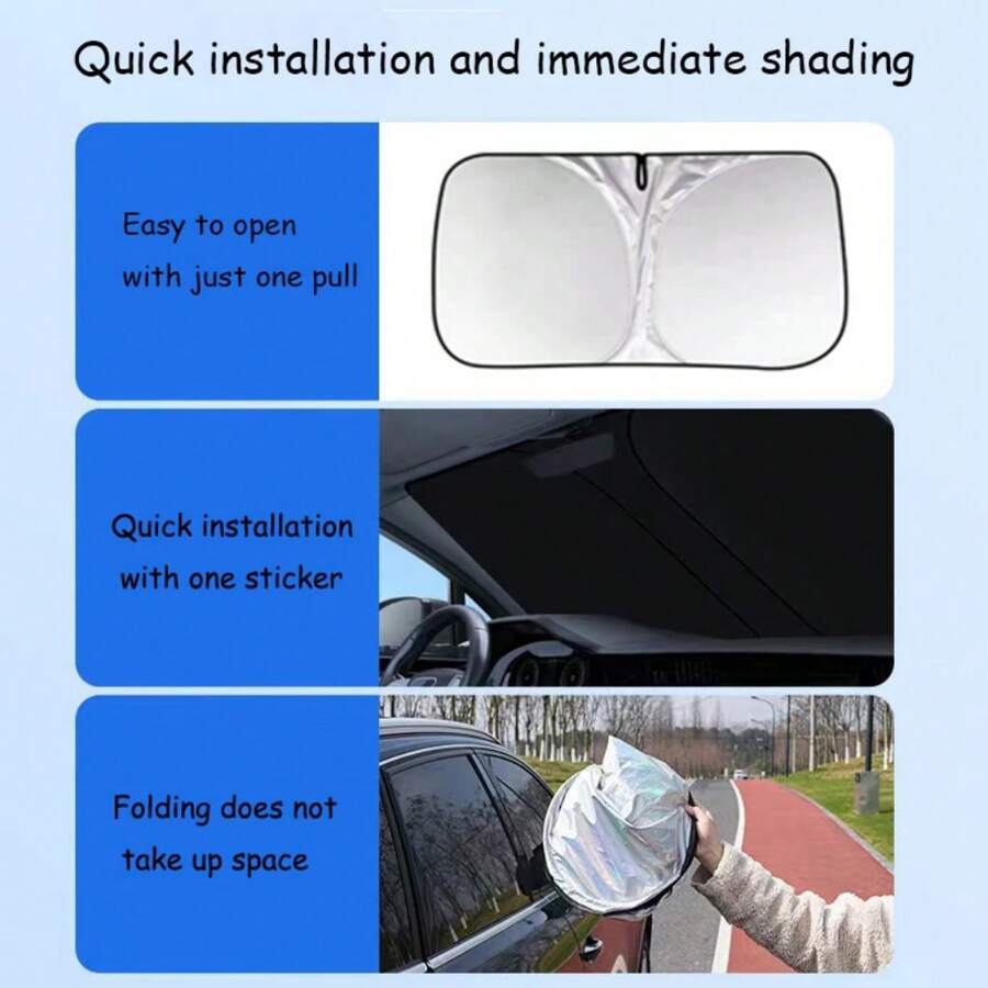 Car Front Windshield Sunshade, Double Layer, Sunblock, Car Window Sun ...