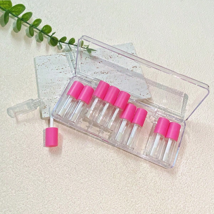 1 paquete 10 piezas/set Bálsamo labial rosa fucsia vacío de 4ml Envases ...