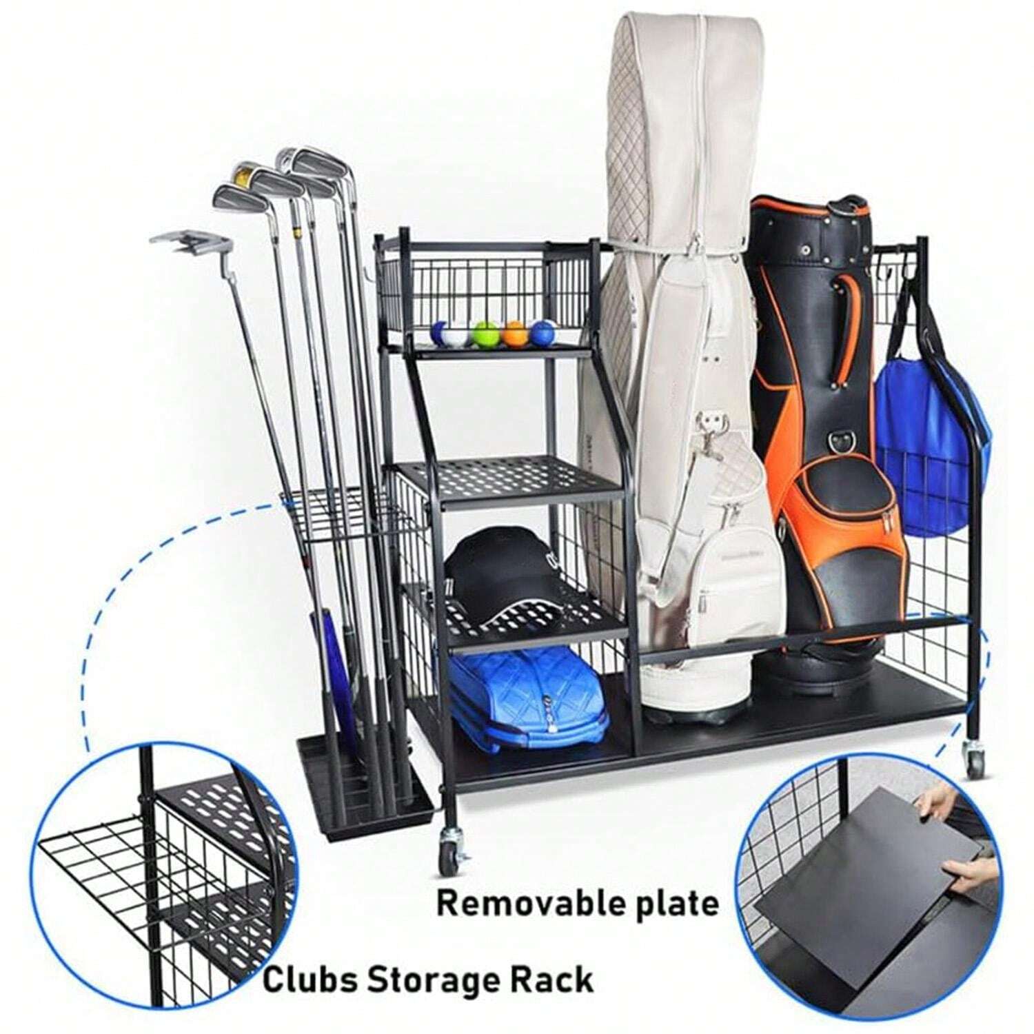 1Pc Golf Bag Display Rack That Can Accommodate Two Golf Bags And Golf ...