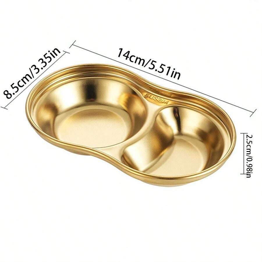 Stainless Steel Multi-Compartment Sauce Dish, Korean BBQ Dipping Plate ...