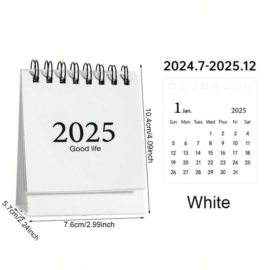 1pc Mini Desk Calendars From Jul. 2024 - Dec. 2025 Pocket Calendar ...