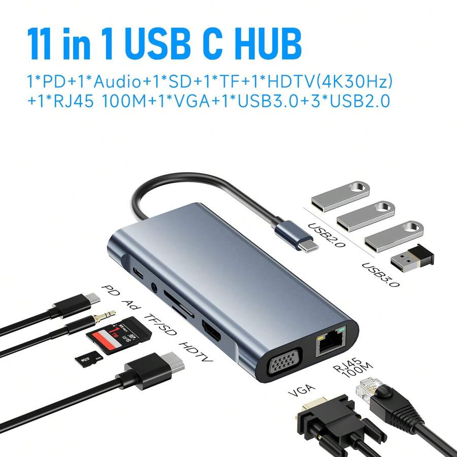 USB C Hub Docking Station USB 3.0 High-Speed Compatible With Laptops ...