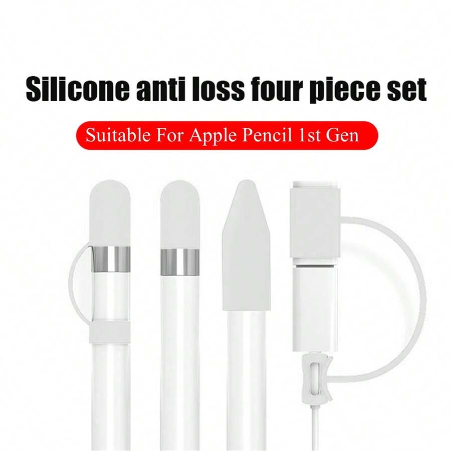 4PCS Silicone Apple Pencil 1st Gen Anti Loss Protection Set Pen Cap ...