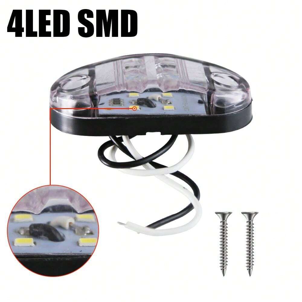 10 piezas 4 LED 12V-24V Luces de marcador lateral ovaladas Indicador de ...