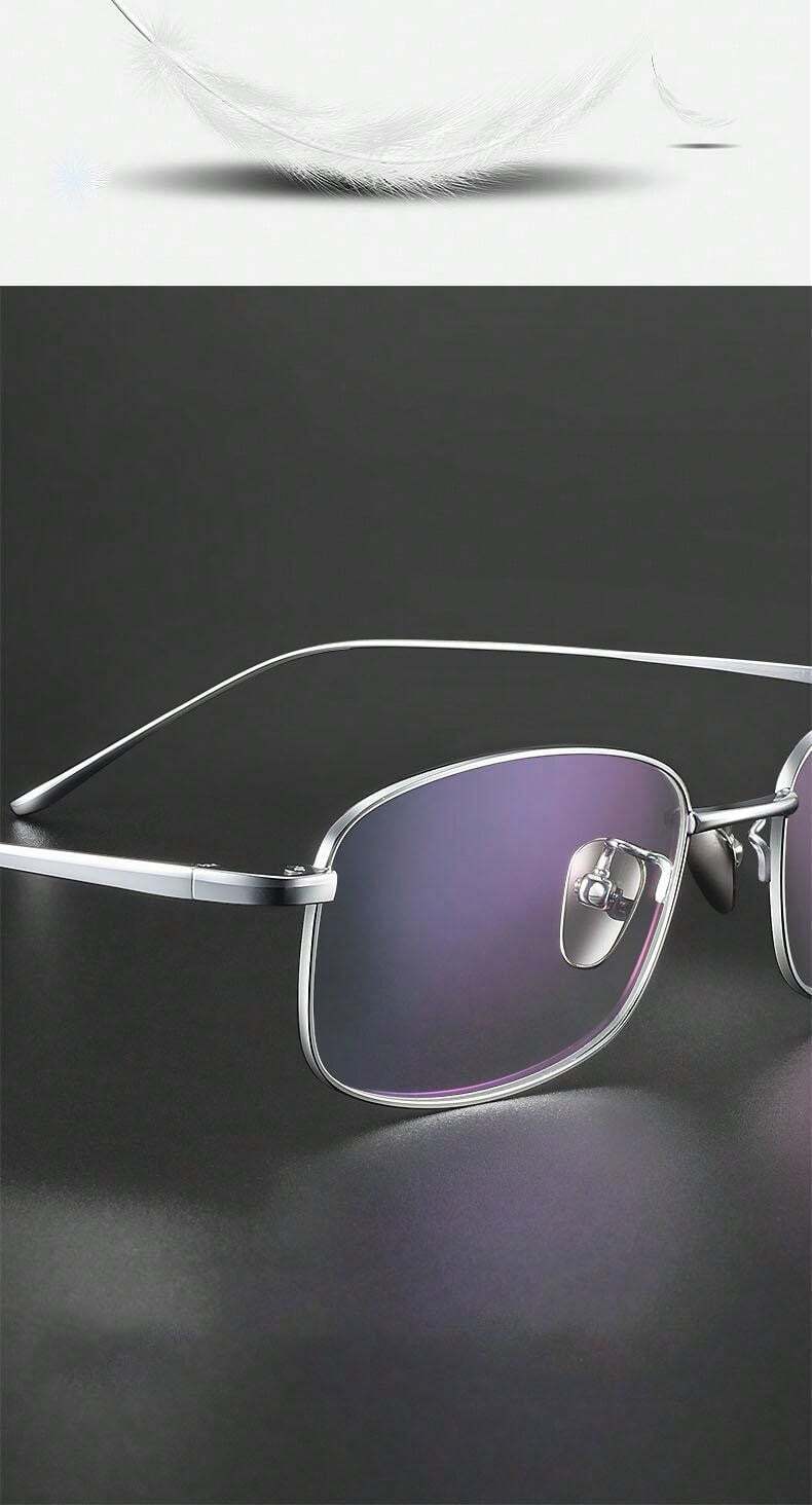 Lightweight Pure Titanium Square Frame Gold Trim Eyeglasses For Women ...