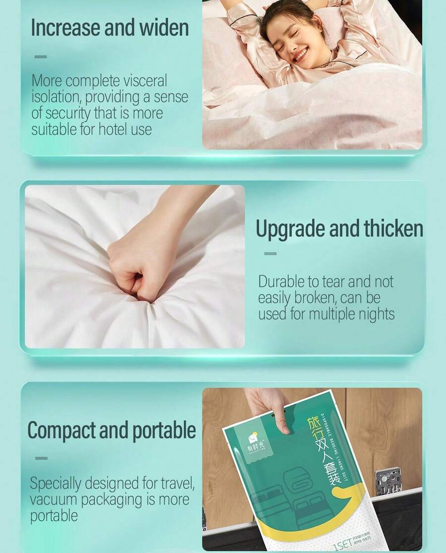 Youngtime أغطية سرير مزدوجة يمكن التخلص منها، فرش المراتب، فنادق السفر، ضروري لإزالة الأوساخ | شي إن