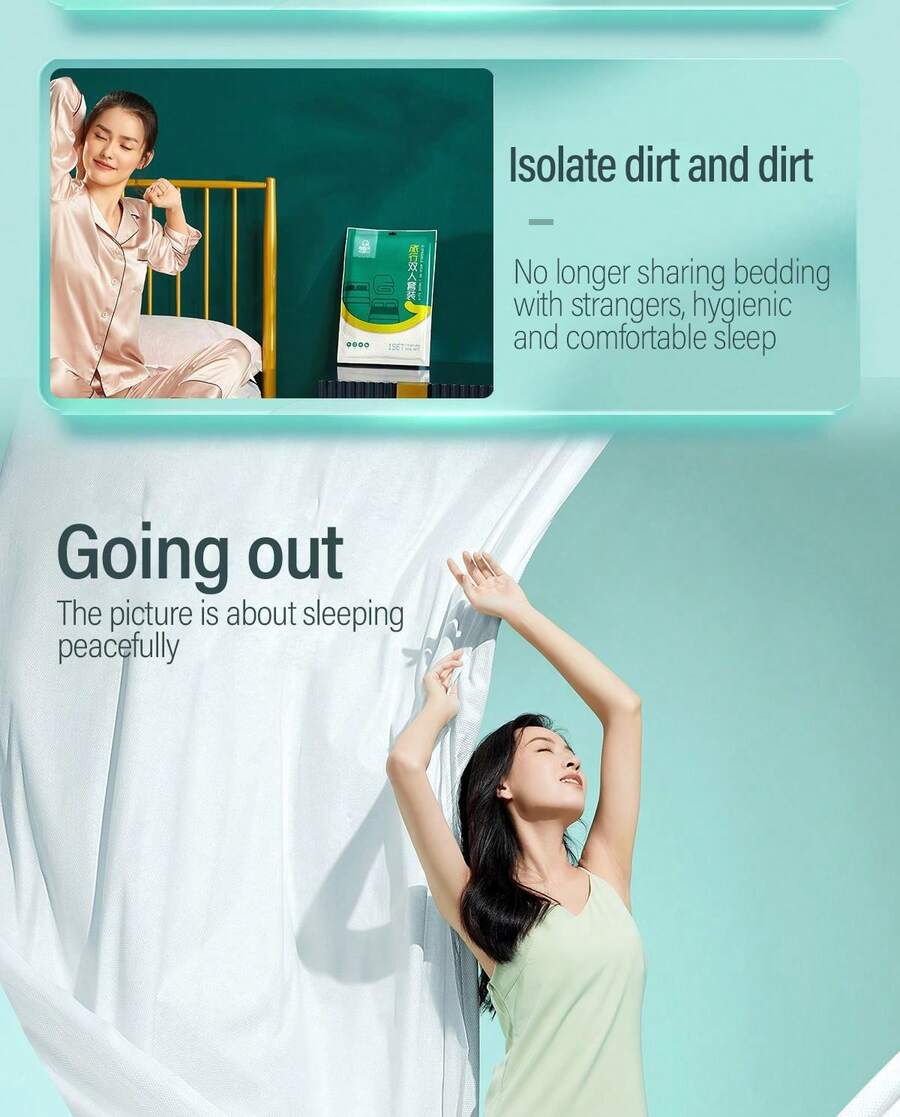 Youngtime أغطية سرير مزدوجة يمكن التخلص منها، فرش المراتب، فنادق السفر، ضروري لإزالة الأوساخ | شي إن
