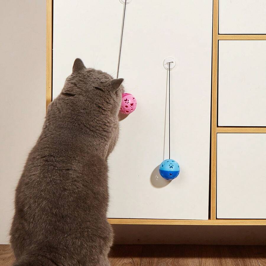 Cat Interactive Toys - Hanging Cat Toys, Feather Toys And Bell Crinkle ...