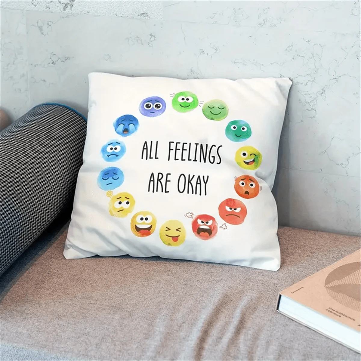 1pc Emotion Wheel Pillow - Vibrant Feelings Design, Soft & Cuddly ...