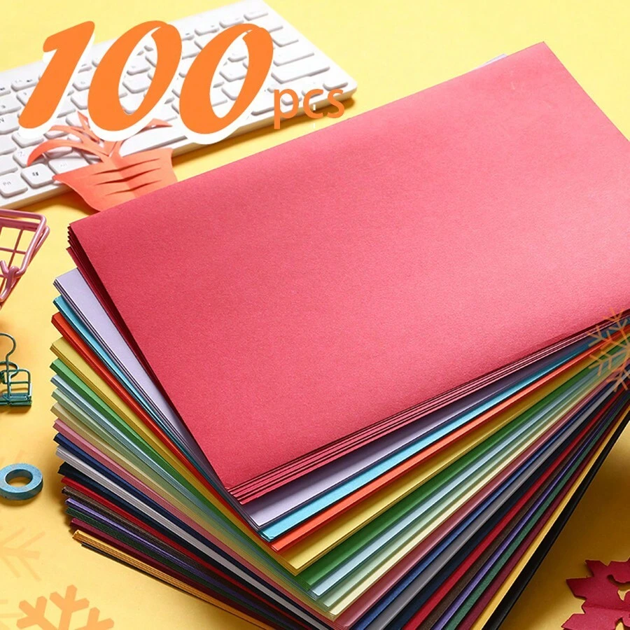 100pcs Thick Colored Hard Cardstock Paper A4 For DIY Crafts And Art ...