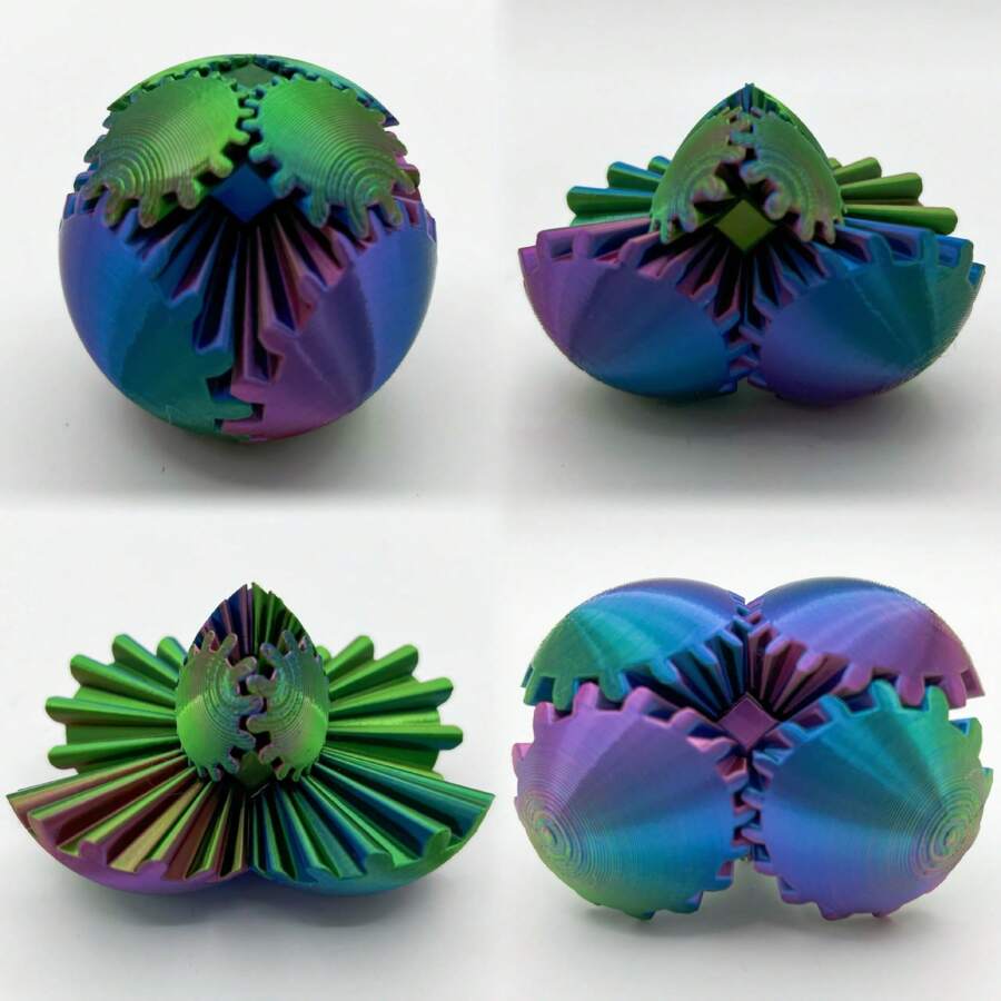 Gear Ball, 3D Printed Gear Ball, Spin Ball Or Cube Fidget Toy, Gear ...