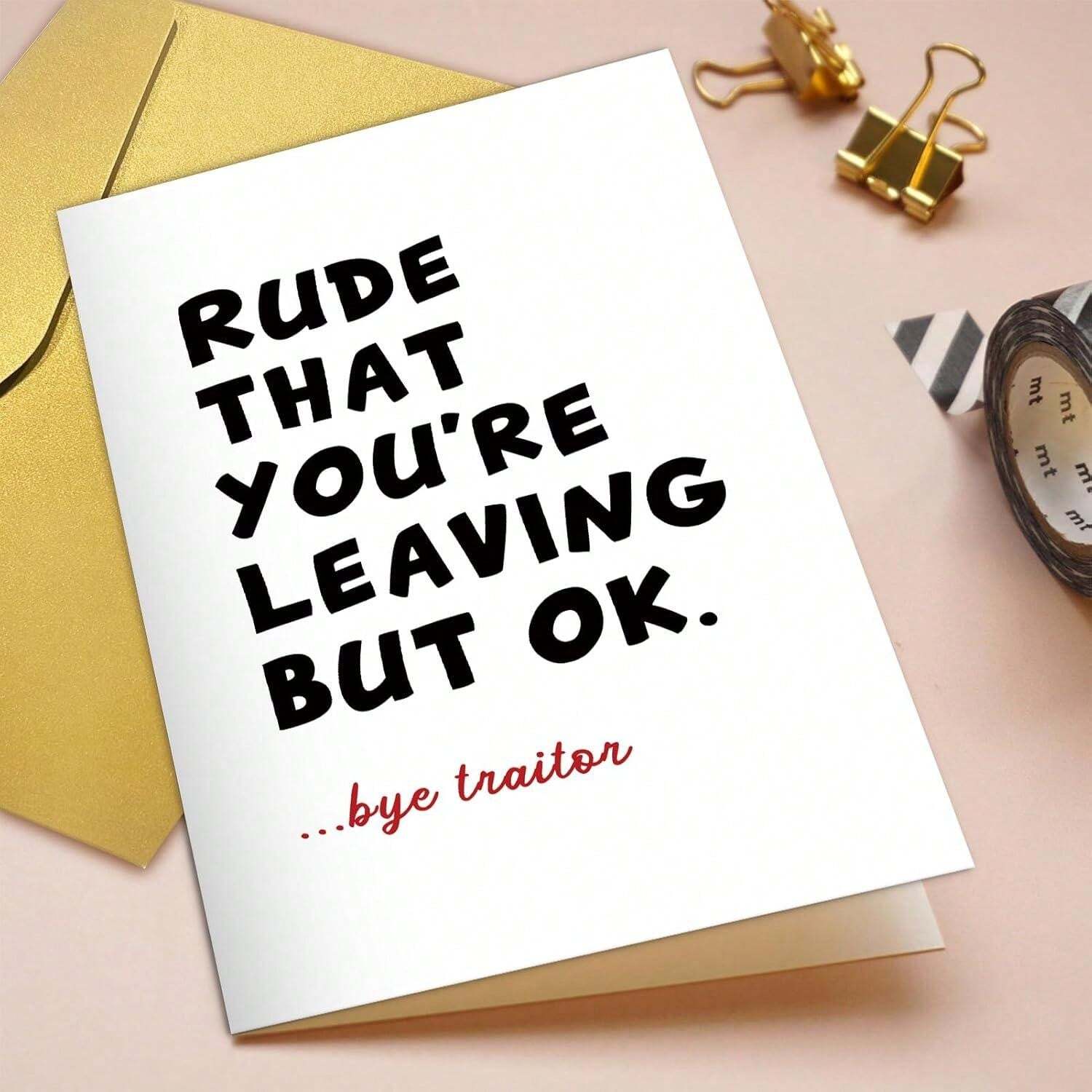 Funny Leaving Card For Coworker Boss, Colleague Leaving Card, Going ...