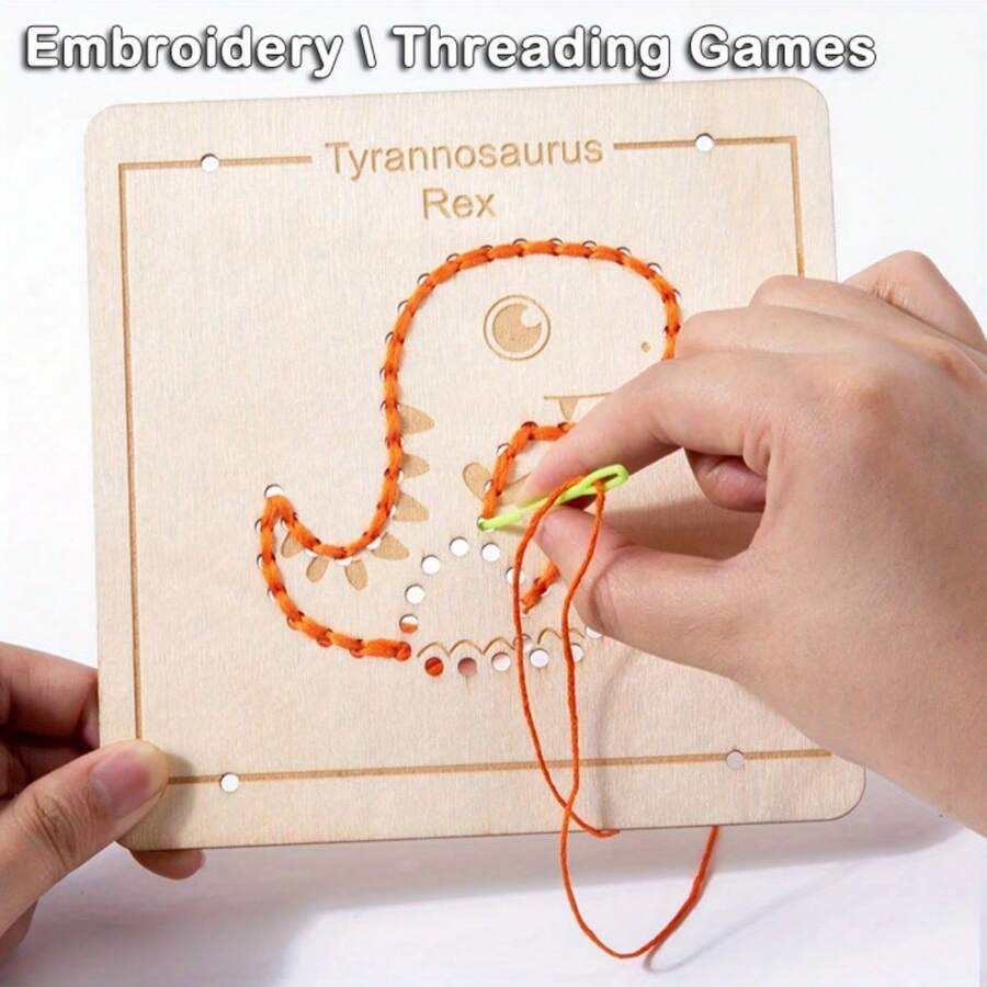 Childre Embroidery Threading Game Montessori Toys DIY Material ...