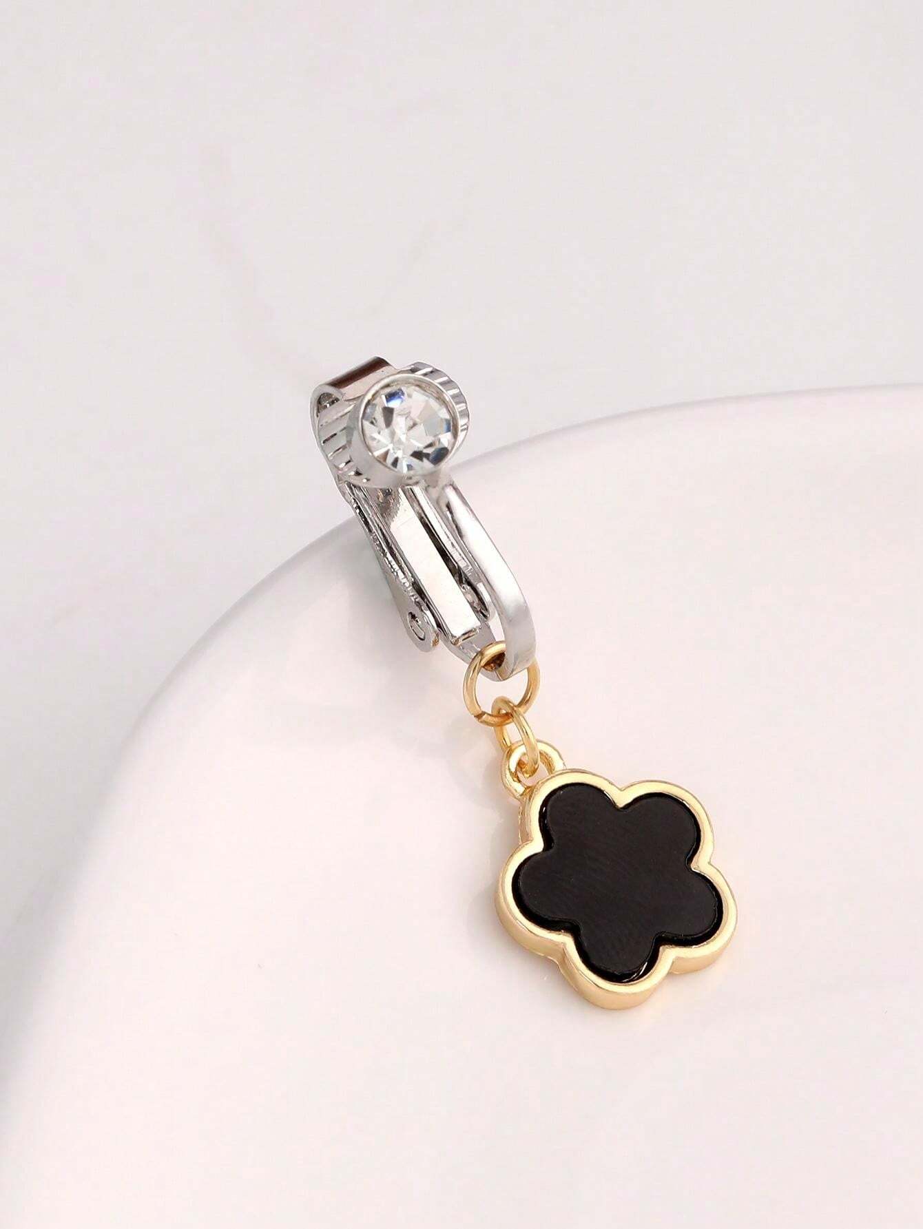 1 Piece Of Women's New Four Leaf Clover Navel Ring Without Perforation ...