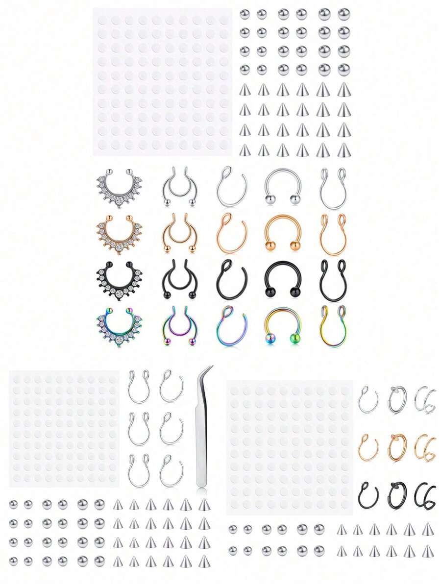 CIZME 34-69 piezas de Piercings falsos, falso aro para el labio, falso ...