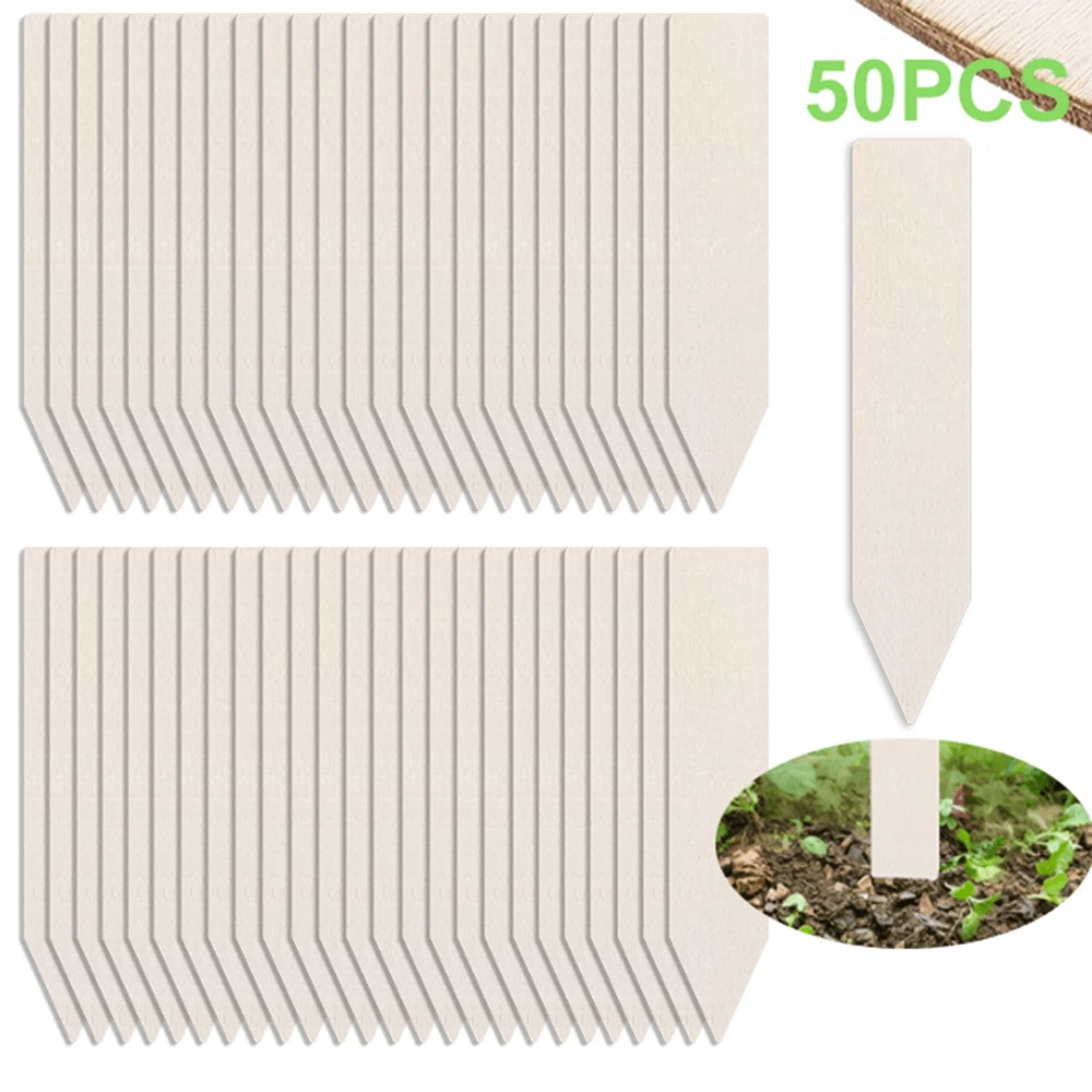 Plant Labels 4 Inch 20/50Pcs Wood Plant Name Tags For Seedlings Garden ...