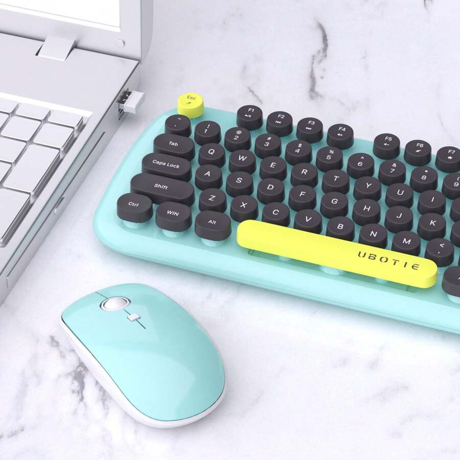 Mint Green-Black Wireless Computer Keyboards Mouse Combos Polychrome ...