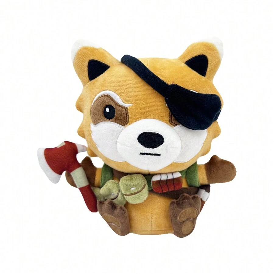 Plush Raccoon Doll With Eye Patch Holding Axe | SHEIN South Africa