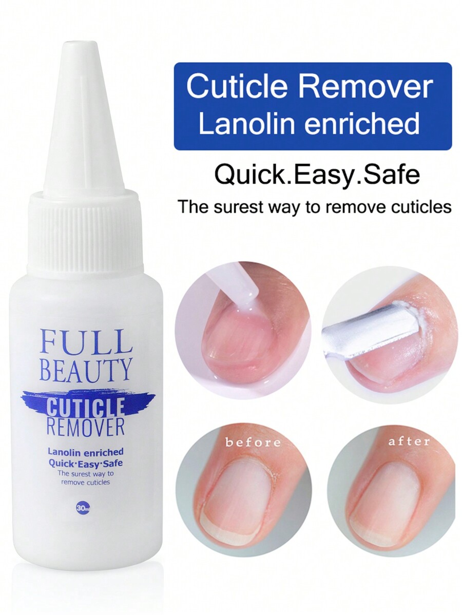 FULL BEAUTY 30ml Nail Cuticle Remover Gel Cream Softner Liquid Smooth ...