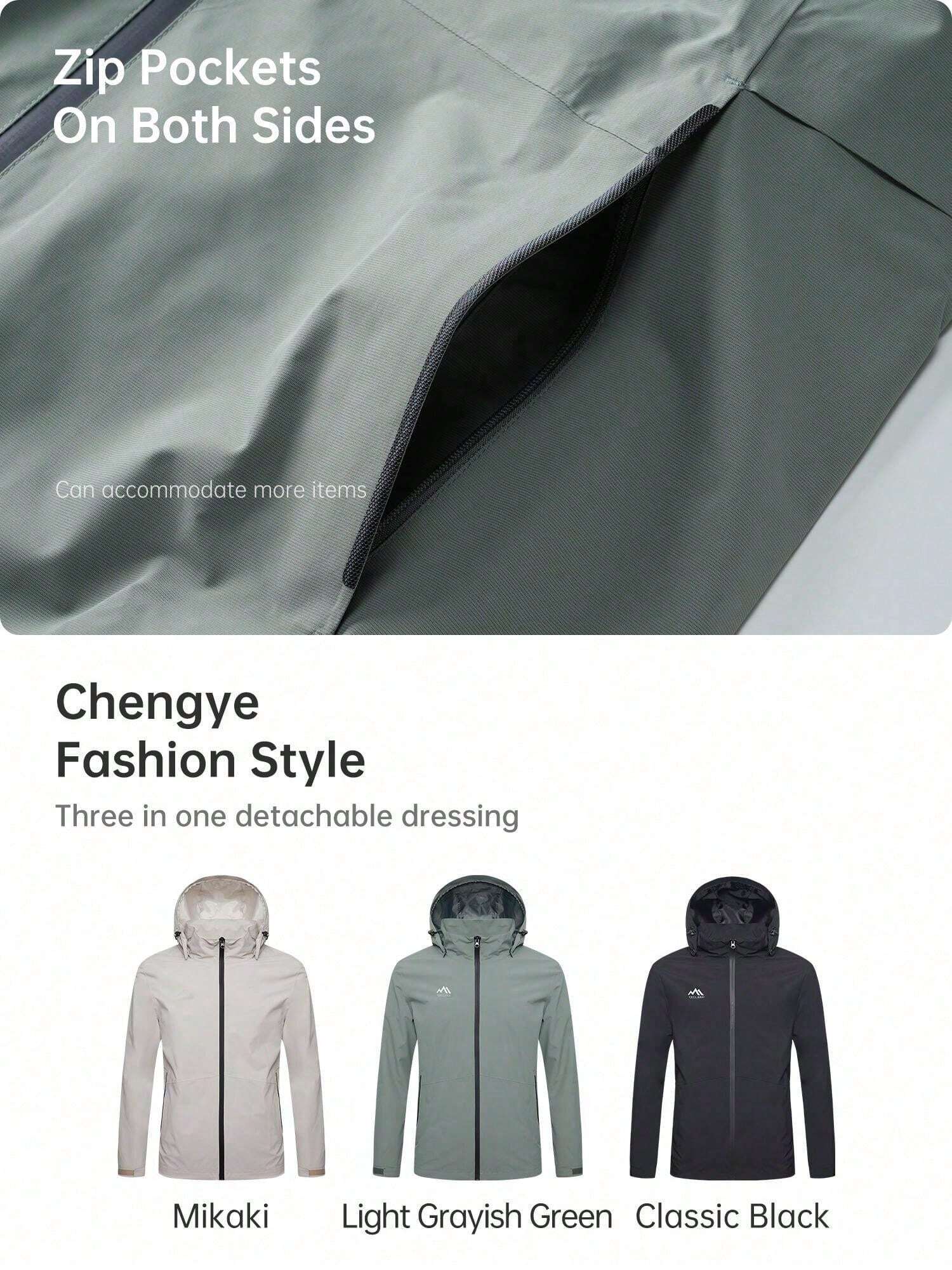 TECTOP Women Running Jackets Hooded Raincoat Waterproof With Zip ...