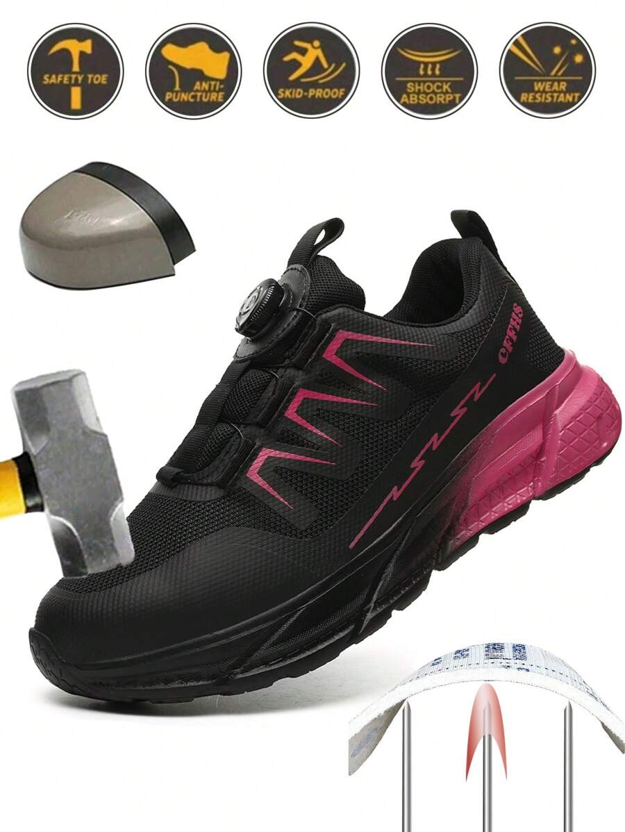 Women's Fashionable Work Safety Shoes, Lightweight Steel Toe Athletic ...