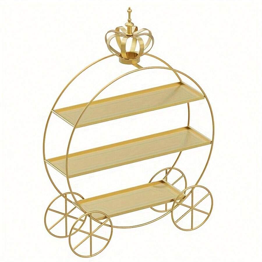 Gold Round Cupcake Display Stand, Bottle Milk Storage Rack With Crown ...
