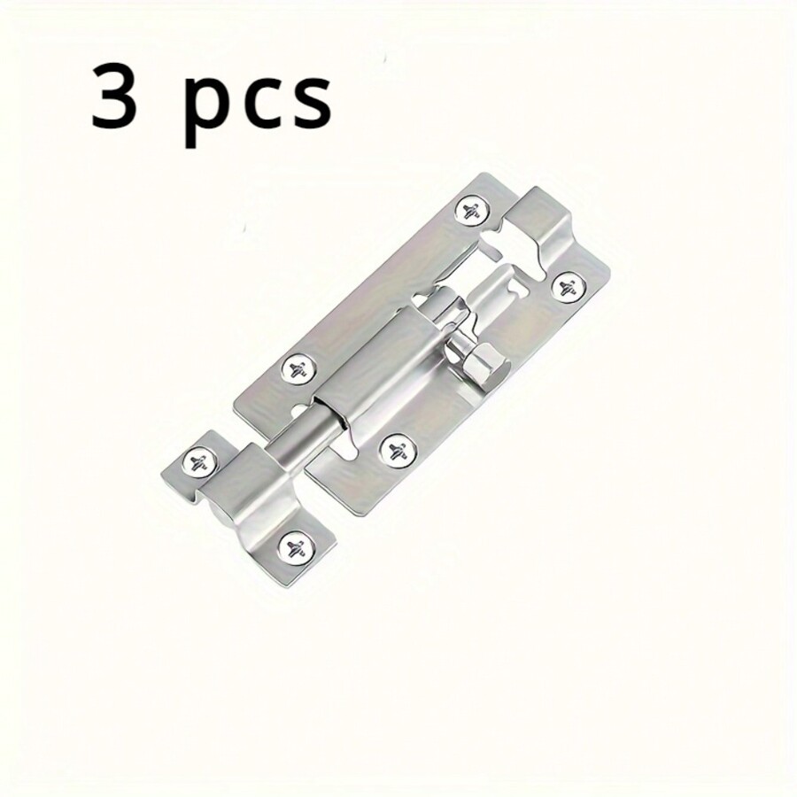 3 Pieces Of Stainless Steel Anti-Theft Door Latches, Bathroom Wooden ...