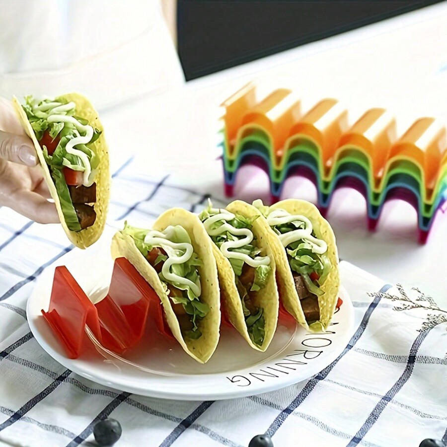 6pcs Plastic Multicolor Wavy Tower Pizza Rack, Pizza Tray, Burrito ...