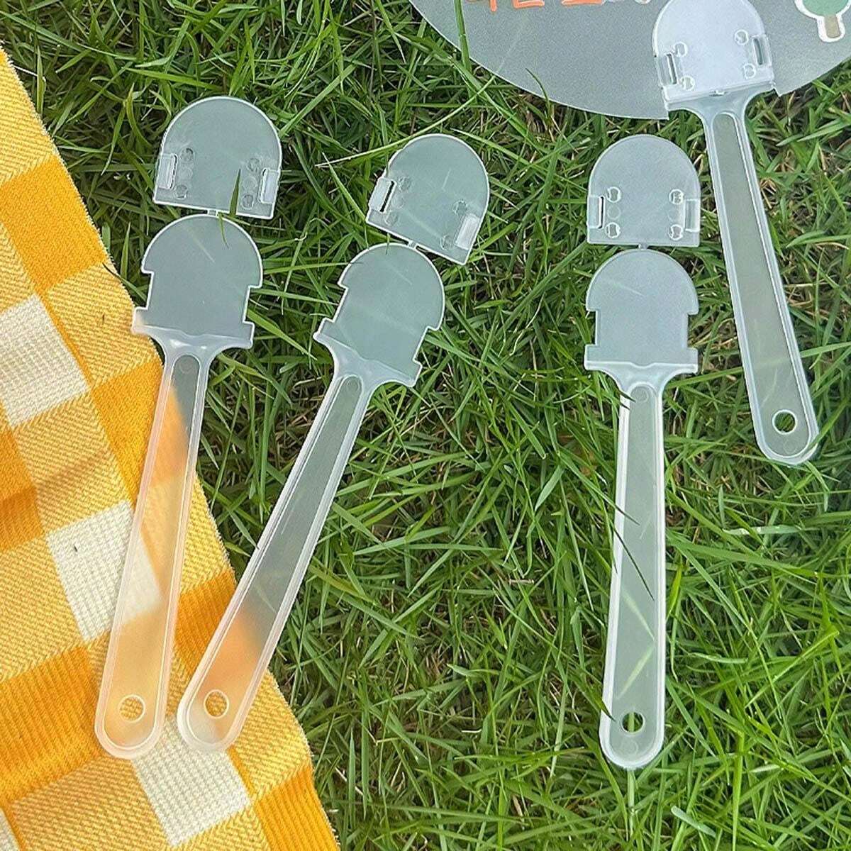 Mini Fan Handle Fan Handle, DIY Transparent Plastic Handle Graffiti ...