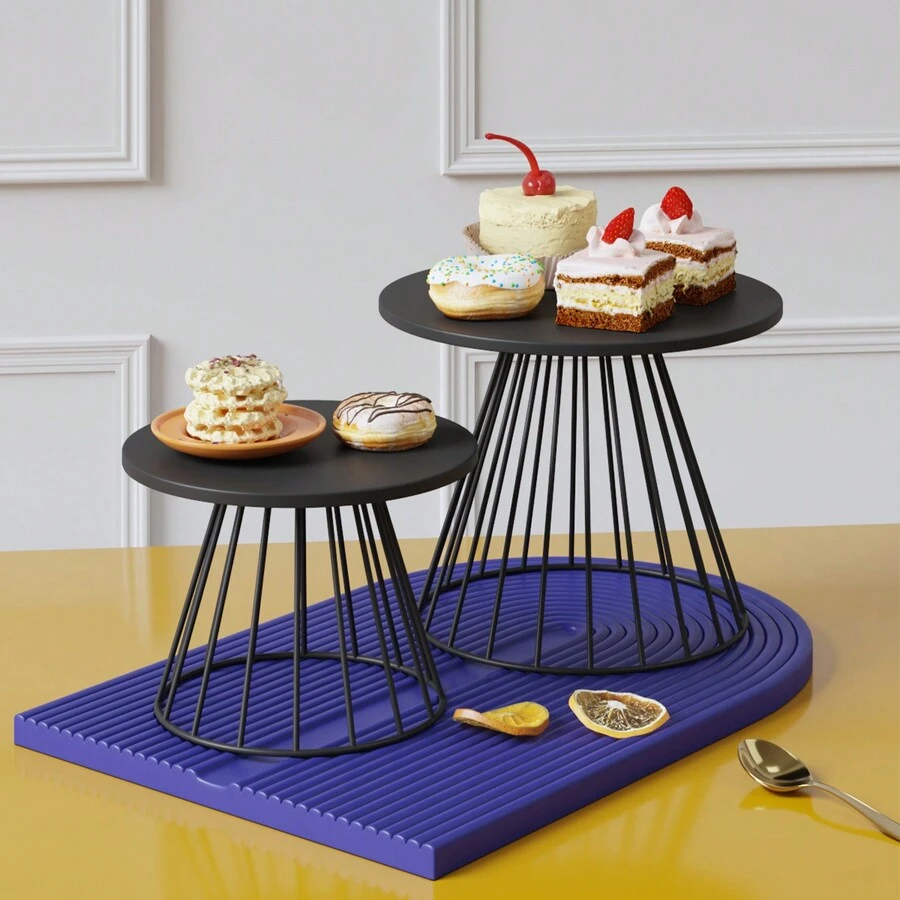 Black Iron Dessert Display Stand, Cold Dish Tea Break Buffet Table ...