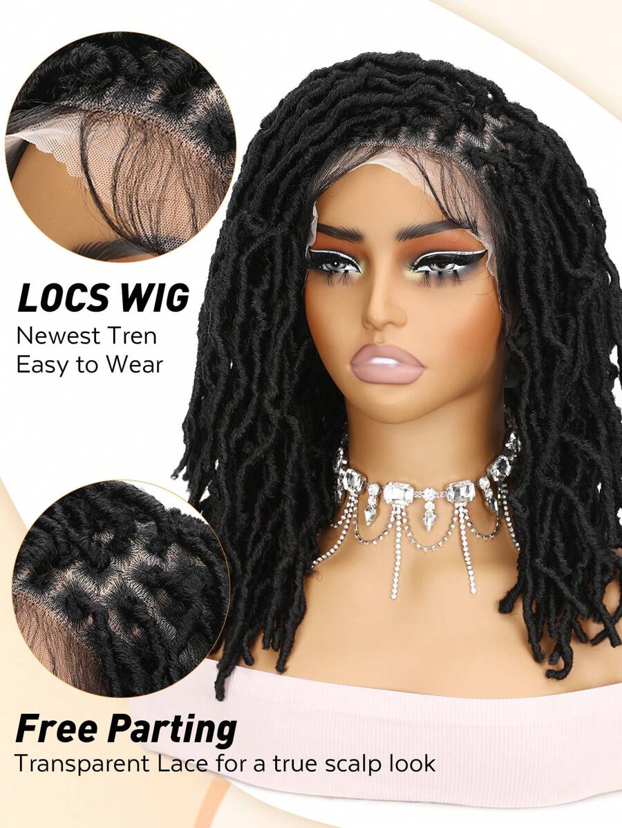 Full Lace Faux Locs Wig Braided Wigs For Black Women Loc Wig Full Lace ...