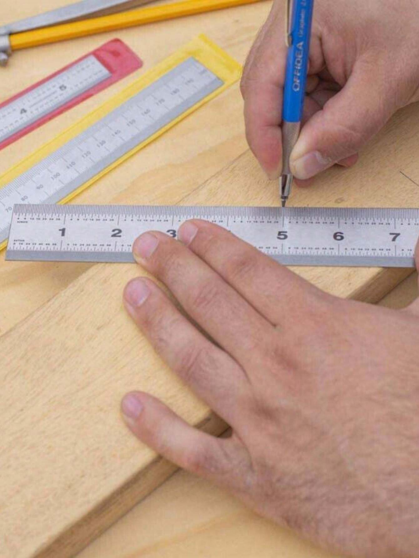 2-In-1 Stainless Steel Ruler With Both Metric And Imperial Scales ...